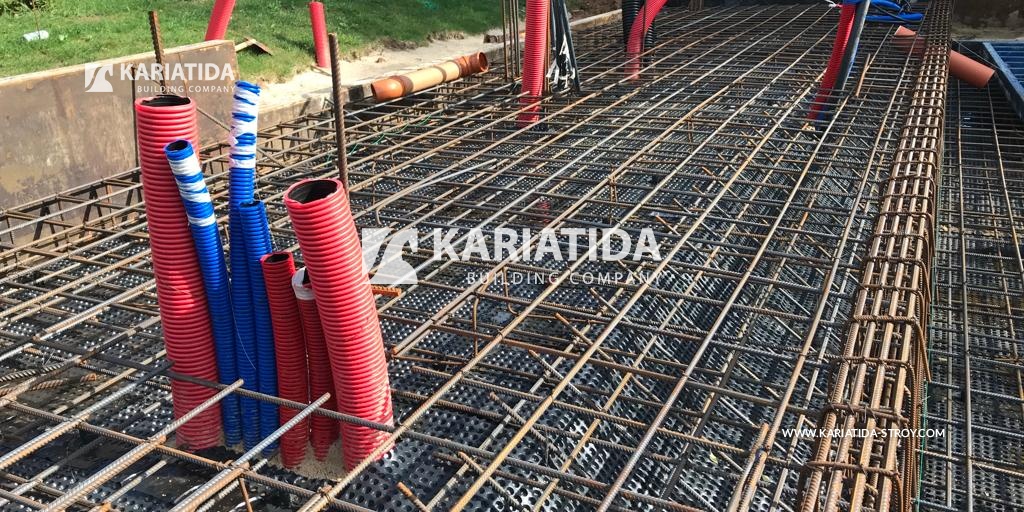 Армирование плиты фундамента загородного дома - Кариатида-СТРОЙ